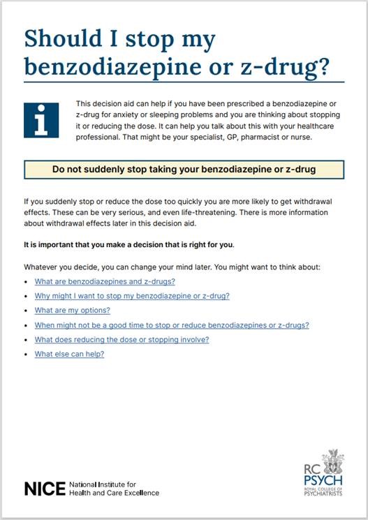 Benzodiazepines and Z Drugs | NI Formulary